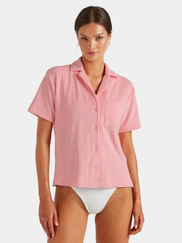Hunza G Terry Towelling Cuban Shirt