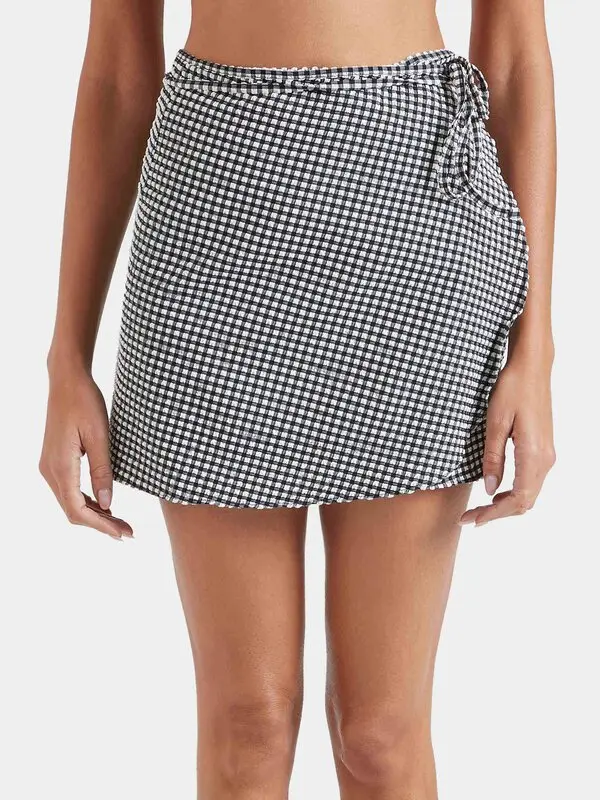 Hunza G Gingham Seersucker Mini Sarong