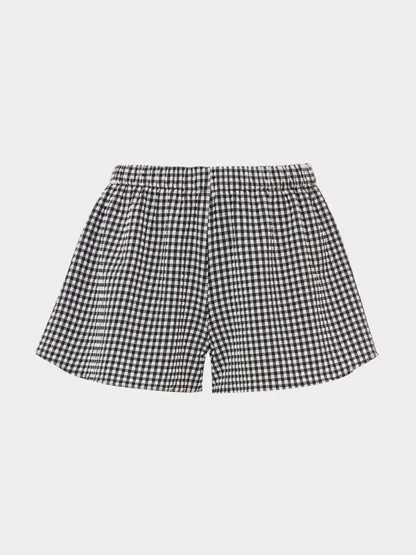 Hunza G Resort Swim Shorts - Black Gingham