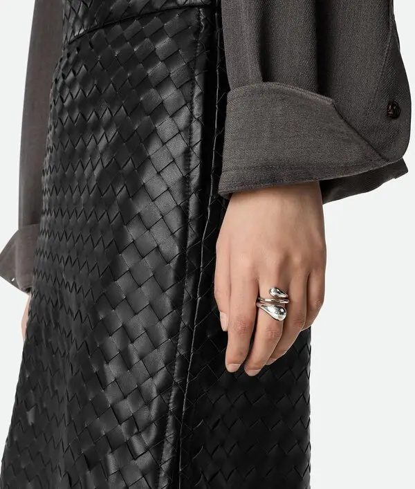 Bottega Veneta 18k Gold-finish Sterling Drop Ring - Silver