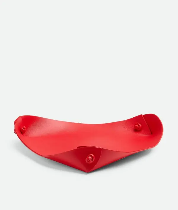 Bottega Veneta Large Leather Tray - Red Stone
