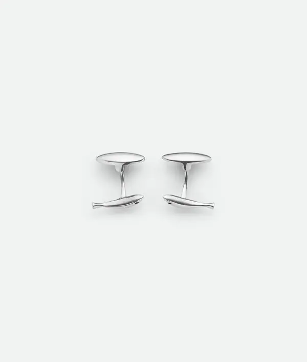 Bottega Veneta Sardine Cufflinks - Silver