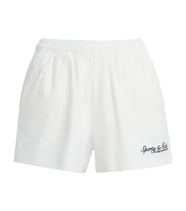 SPORTY & RICH Syracuse Embrdoidered Sweatshorts - White