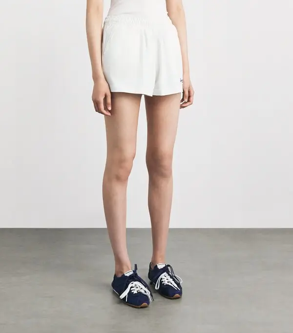 SPORTY & RICH Syracuse Embrdoidered Sweatshorts - White
