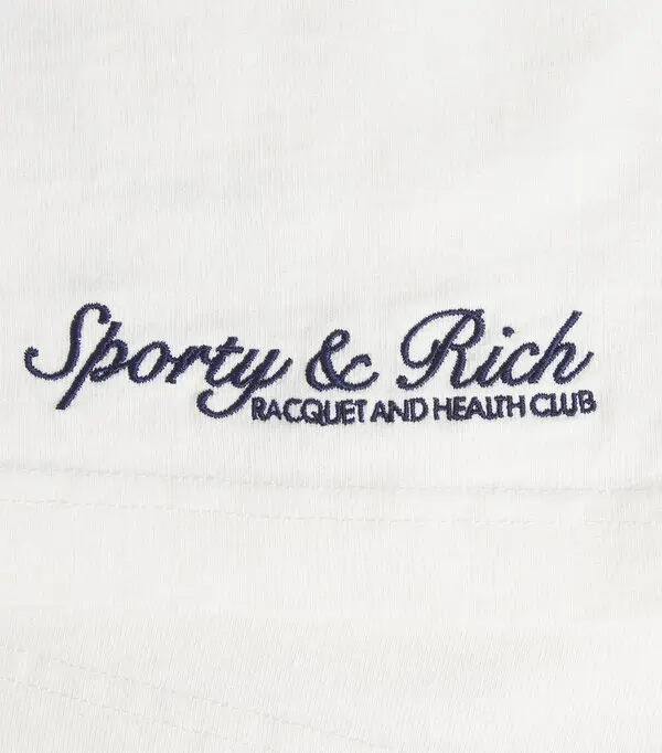 SPORTY & RICH Syracuse Embrdoidered Sweatshorts - White