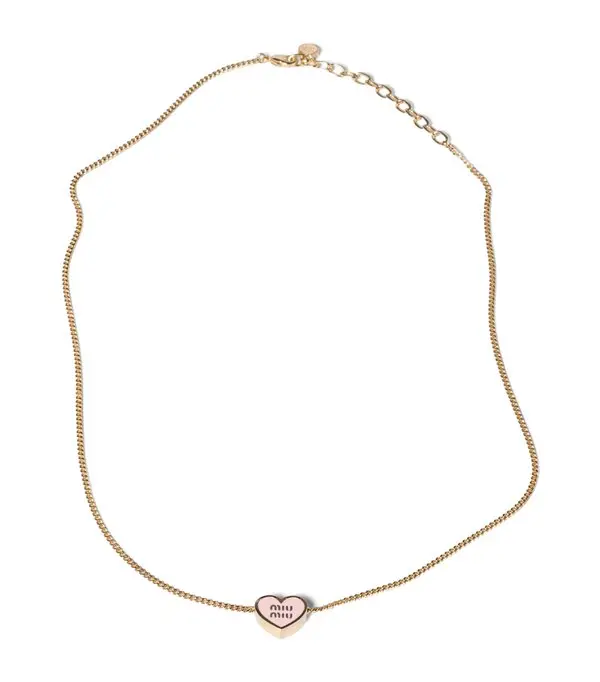 Miu Miu Heart Pendant Necklace - Metallic
