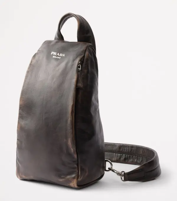 Prada Distressed Leather Cross-body Bag