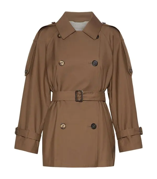 Max Mara Water-repellent Short Trench Coat - Brown