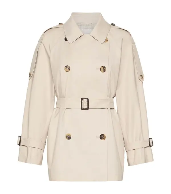 Max Mara Water-repellent Short Trench Coat - Beige