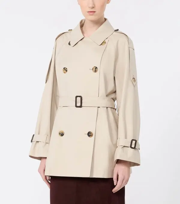 Max Mara Water-repellent Short Trench Coat - Beige
