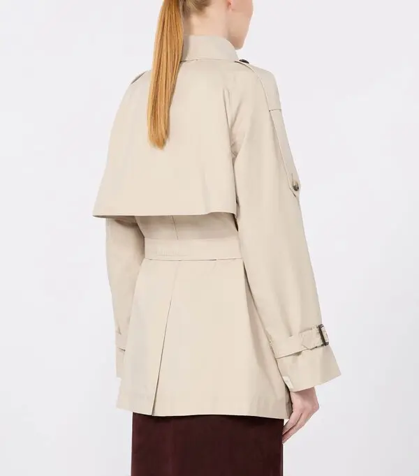 Max Mara Water-repellent Short Trench Coat - Beige