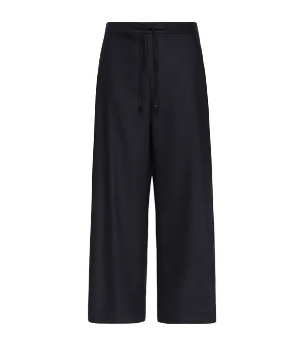 Max Mara Wool-blend Drawstring Trousers - Navy