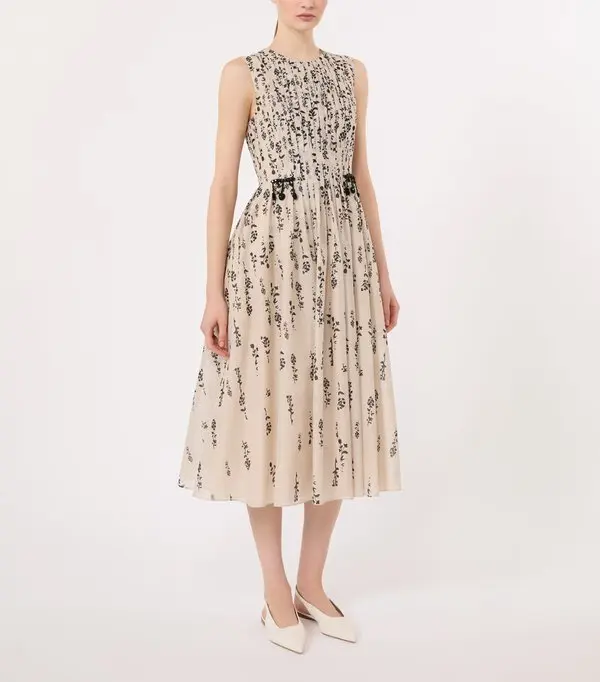 Max Mara Cotton Floral Midi Dress
