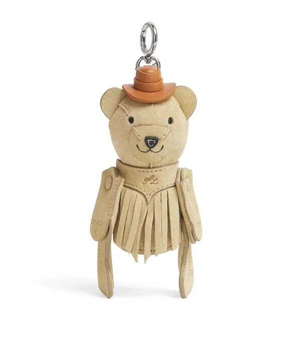 Polo Ralph Lauren Suede Western Polo Bear Bag Charm - Beige