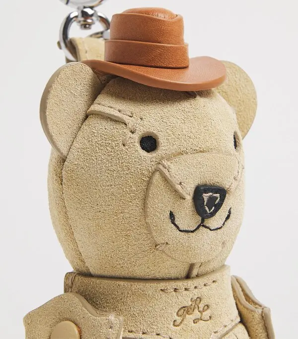 Polo Ralph Lauren Suede Western Polo Bear Bag Charm