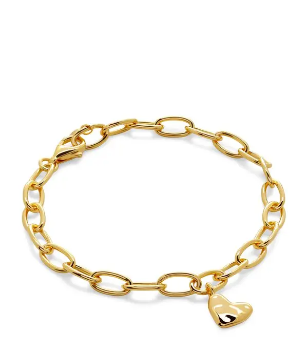 Monica Vinader Vermeil Heart Charm Bracelet - Gold