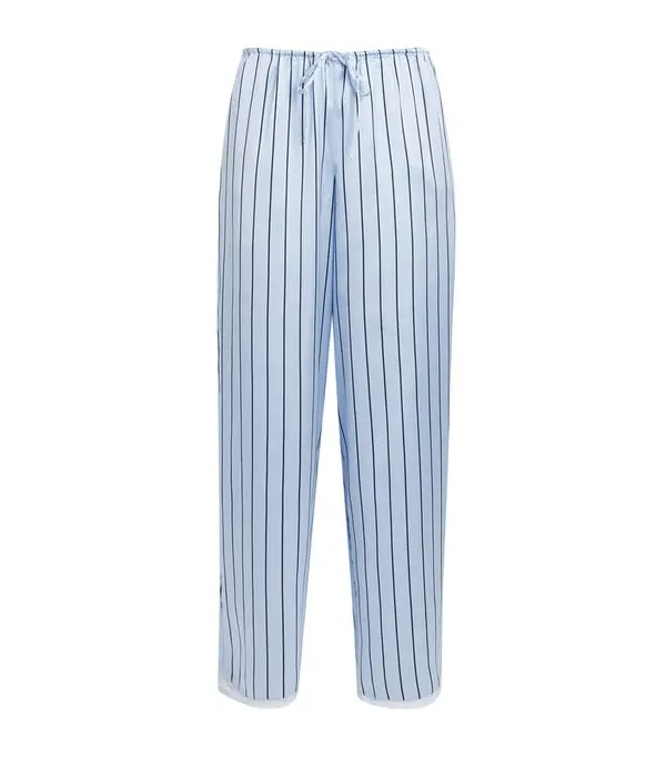 SKIMS Woven Shine Stripe Pyjama Bottoms - Blue