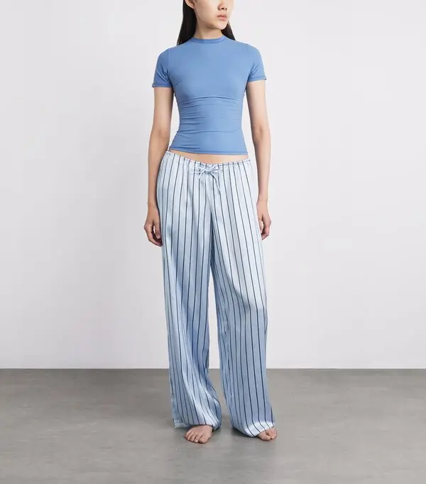 SKIMS Woven Shine Stripe Pyjama Bottoms