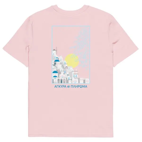 ANCHOR & CREW Cotton Santorini Landmark Organic Cotton T-shirt - Pink