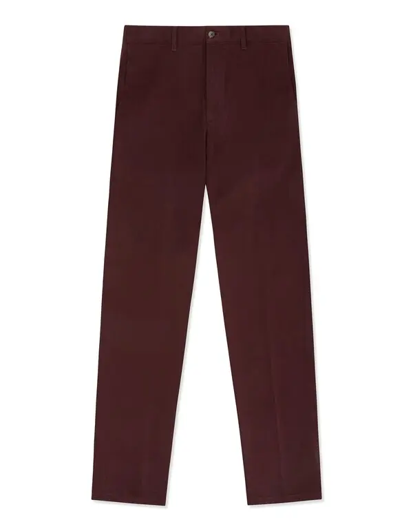 GRESHAM BLAKE Burgundy Cotton Stretch Chino - Red