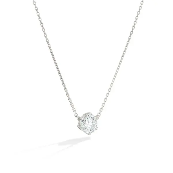 SHABELLA NYC Classic Round Crystal Necklace - Silver