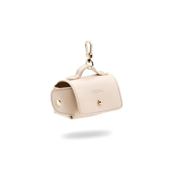 CAFIDE Neutrals Poop Bag Carrier Vegan Leather Beige Jala - Beige/black