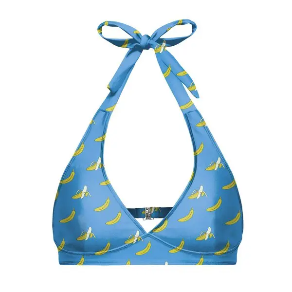 ALOHA FROM DEER Banana Heaven Halter Neck Bikini Top - Blue