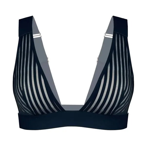 MONIQUE MORIN LINGERIE Vertigo V Neck Bralette - Black