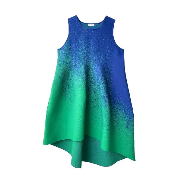 ARTO. Blue / Green Unlimited Energy Asymmetrical Bubble Dress - Blue/green