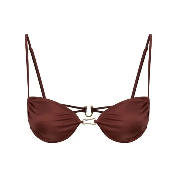 BIANCA RESORTWEAR Calla Bikini Top In Chestnut - Brown