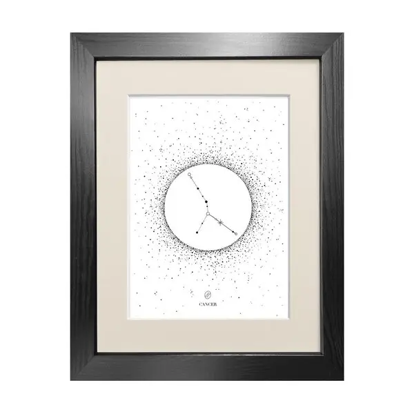 EMILY CARTER Cancer Star Sign' Fine Art Print A5 - Black