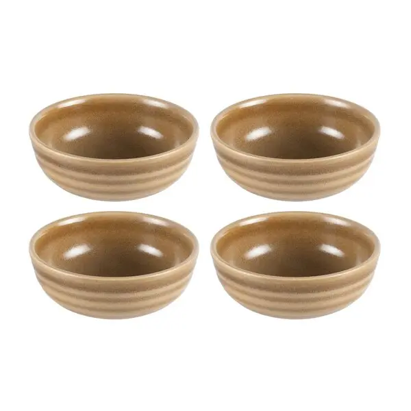 Turgla Home Terra Pott Bowl Round Porcelain Breakfast Bowl Set Of Four - Brown