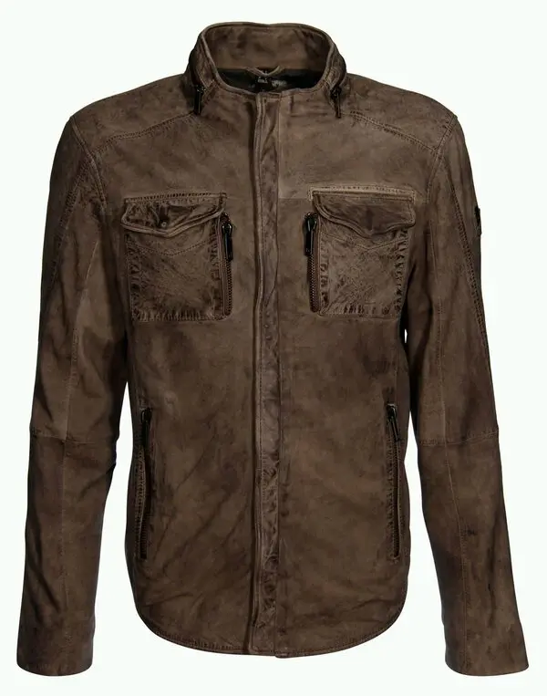 Mauritius Leather Shirt Jacket Cove Elephant - Brown