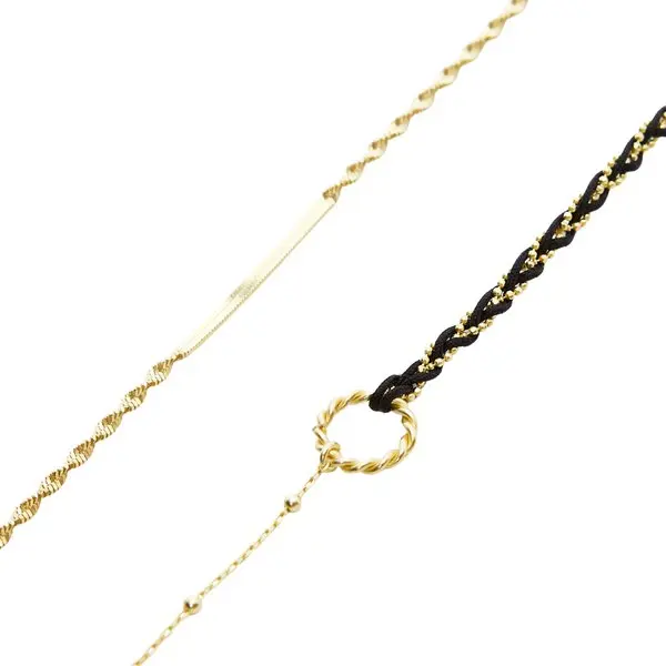 SPERO LONDON Semi Twisted & Handmade Braided Sterling Silver Bracelet Set - Black