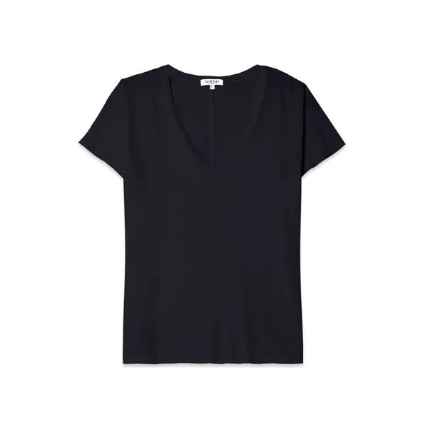 NOEND Supima Cotton V Neck Tee In Vintage - Black