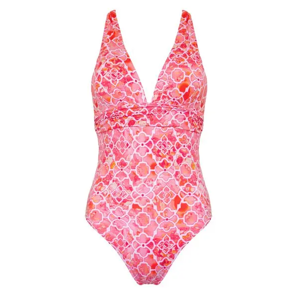 SOPHIA ALEXIA Marble Mosaic Santorini Swimsuit - Red