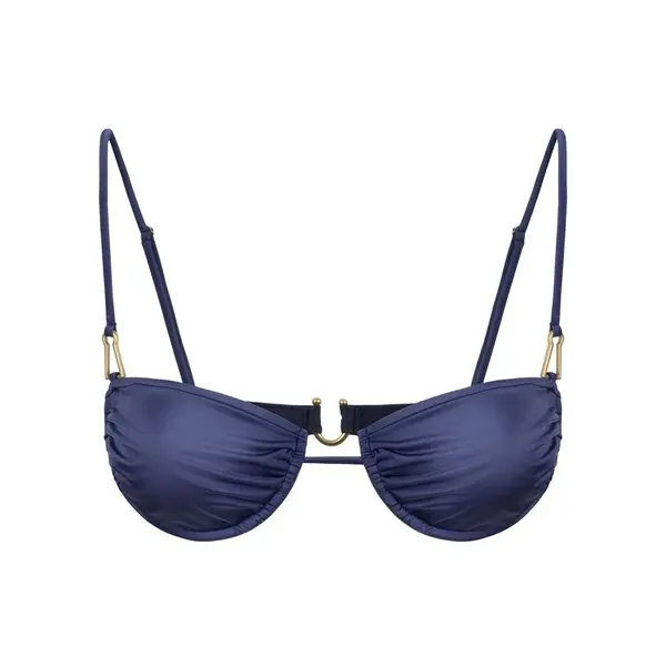 BIANCA RESORTWEAR Gala Bikini Top In Charcoal - Blue