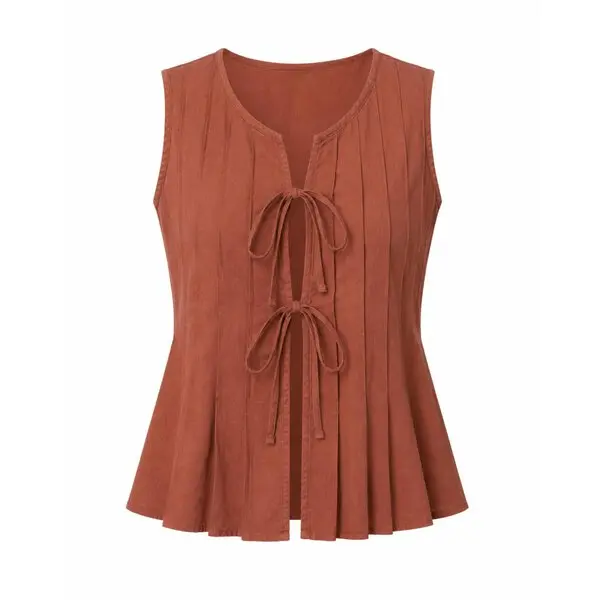 Mind Traveler Gigi Linen Top - Brown