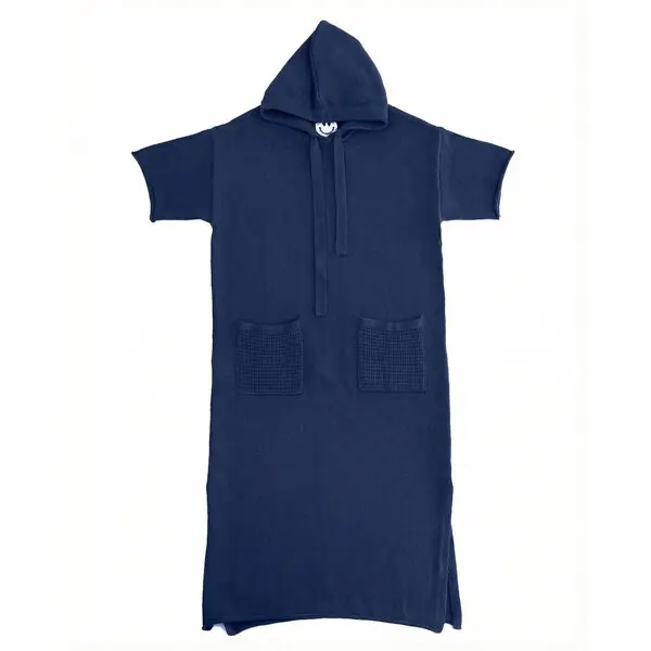 ZENZEE Cotton Hoodie Dress Navy - Blue