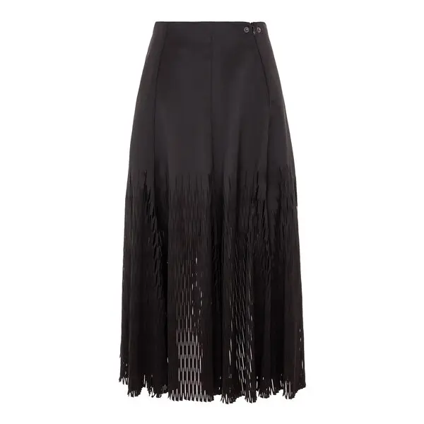 SILVIA SERBAN Midi Laser Cut Paneled Skirt
