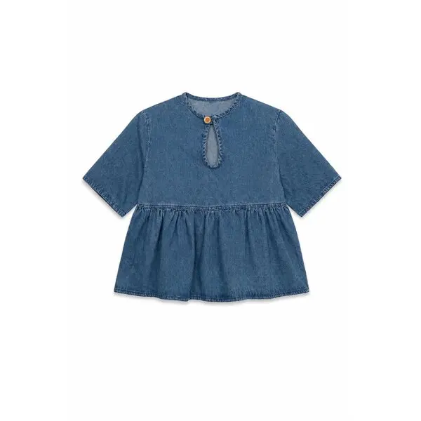 Carmen Says Denim Starlit Top - Blue