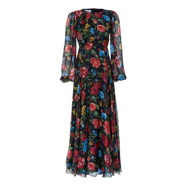 SOFIA TSERETELI Long Silk Chiffon Dress