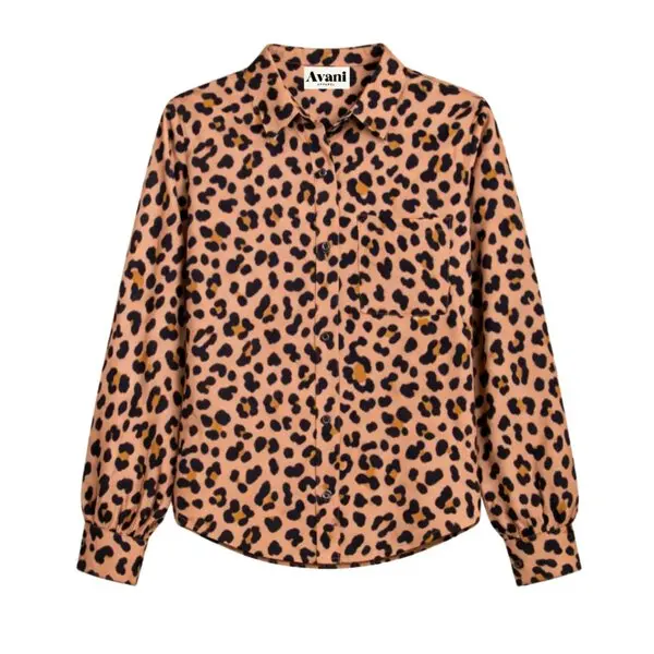 AVANI APPAREL Neutrals Kauri Shirt Leopard - Blue/brown/green