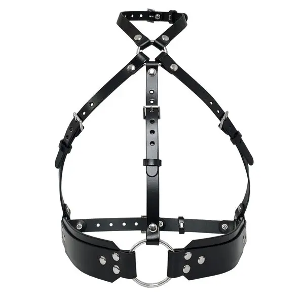 HAUTE CUIR Overbust Leather Harness - Black