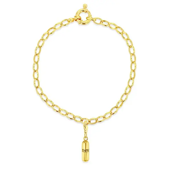TRUE ROCKS 18kt Plated Mini Pill On Belcher Bracelet - Gold