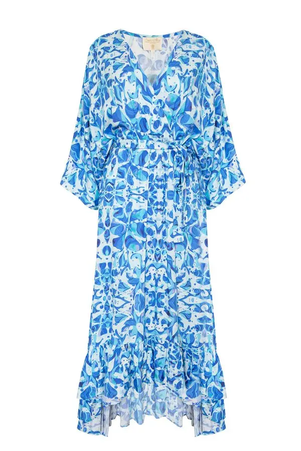 SOPHIA ALEXIA Greek Goddess Mozambique Midaxi Dress - Blue