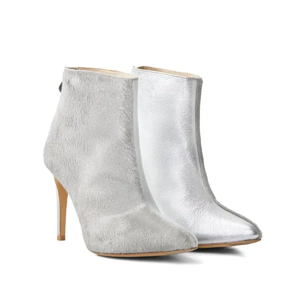ROSAMUND MUIR LONDON Paulina Duo Texture Boots - Silver