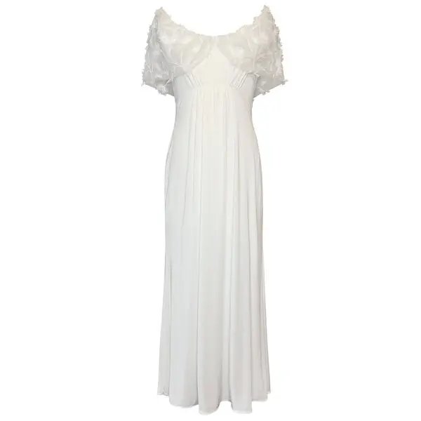 ALIE STREET LONDON Juliette Cape Wedding Gown In Ivory - White