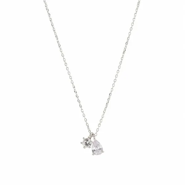ESTERAH Sterling Cubic Zirconia Pendant Necklace - Silver