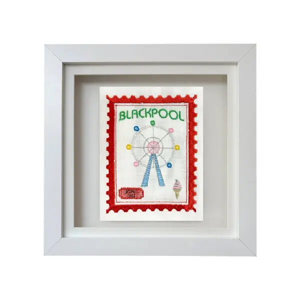 LILLY LOVES Blackpool Stamp Embroidery Artwork - Red